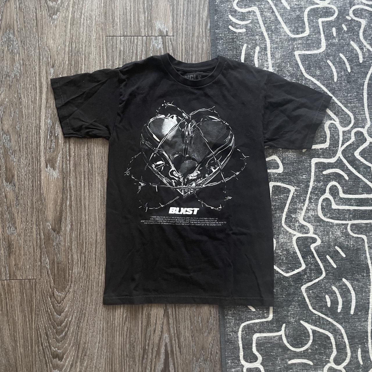 Blxst black and white graphic tee #streetwear #blxst - Depop