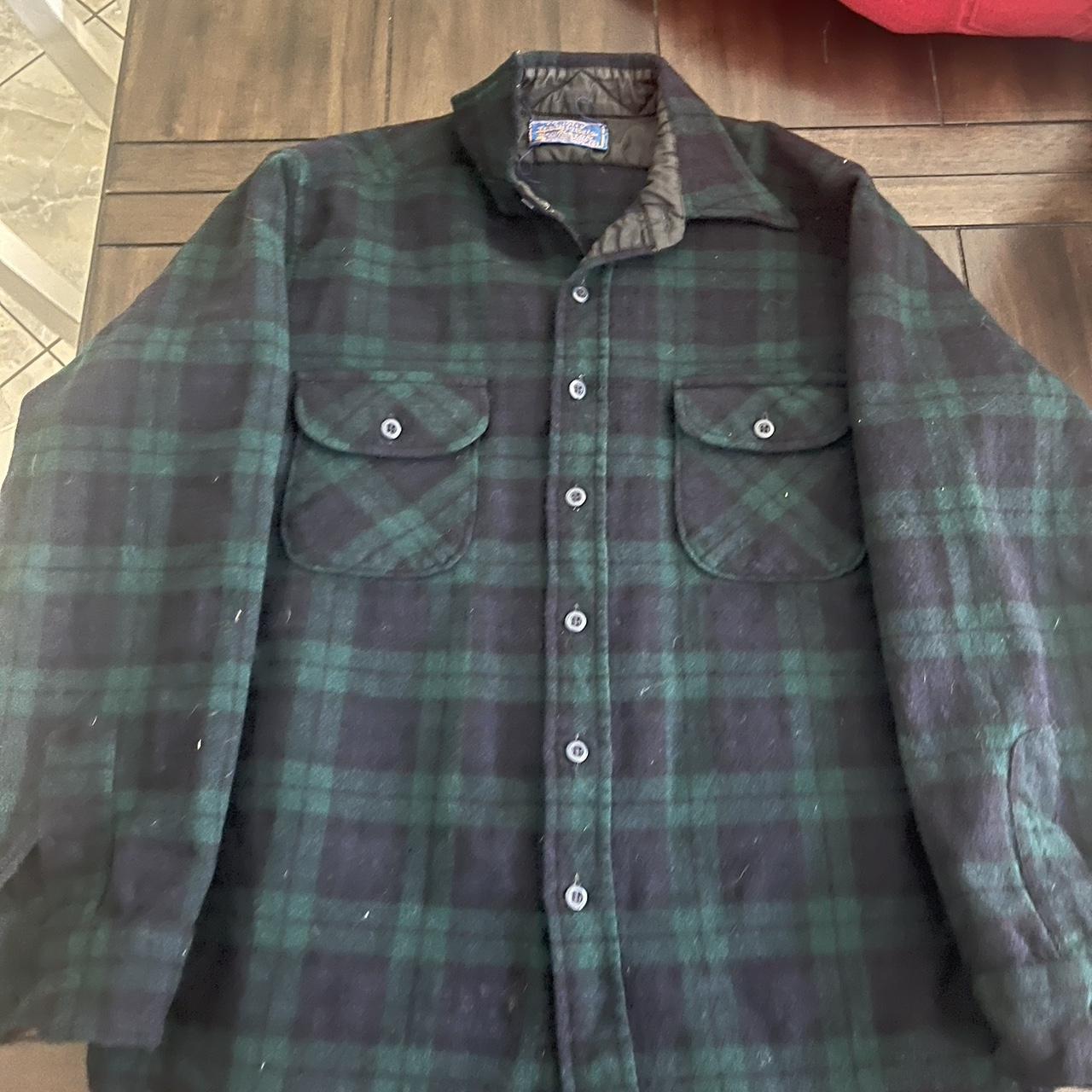 Vintage 1980’s Pendleton 100% wool green and dark... - Depop