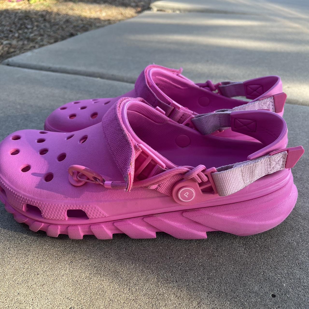 Pink Post Malone Crocs in Men’s size 12. Worn, but... - Depop