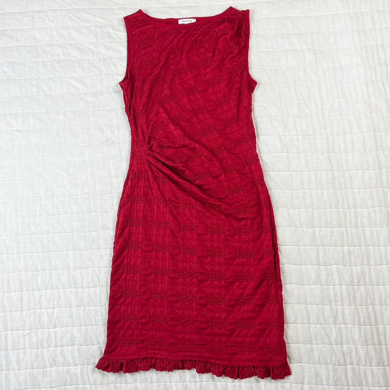 Max Studio Women's Red Dress | Depop