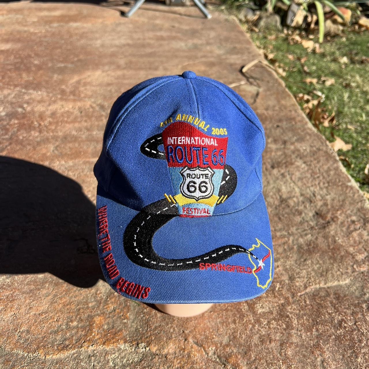 Vintage Route 66 hat All over print AOP embroidered... - Depop