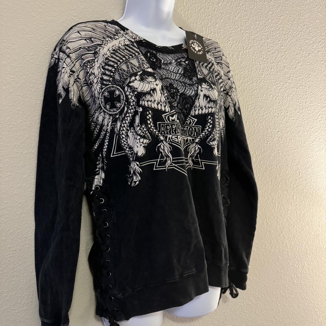 Affliction Side Ties Laced Sweater - size M - tags... | Depop