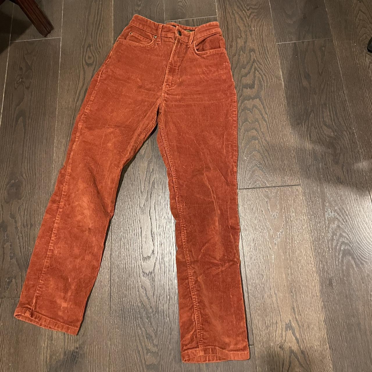 burnt orange corduroy pant. High waisted straight... - Depop