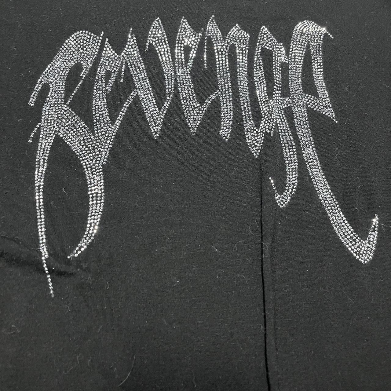 rhinestone revenge black t shirt worn once size m... - Depop