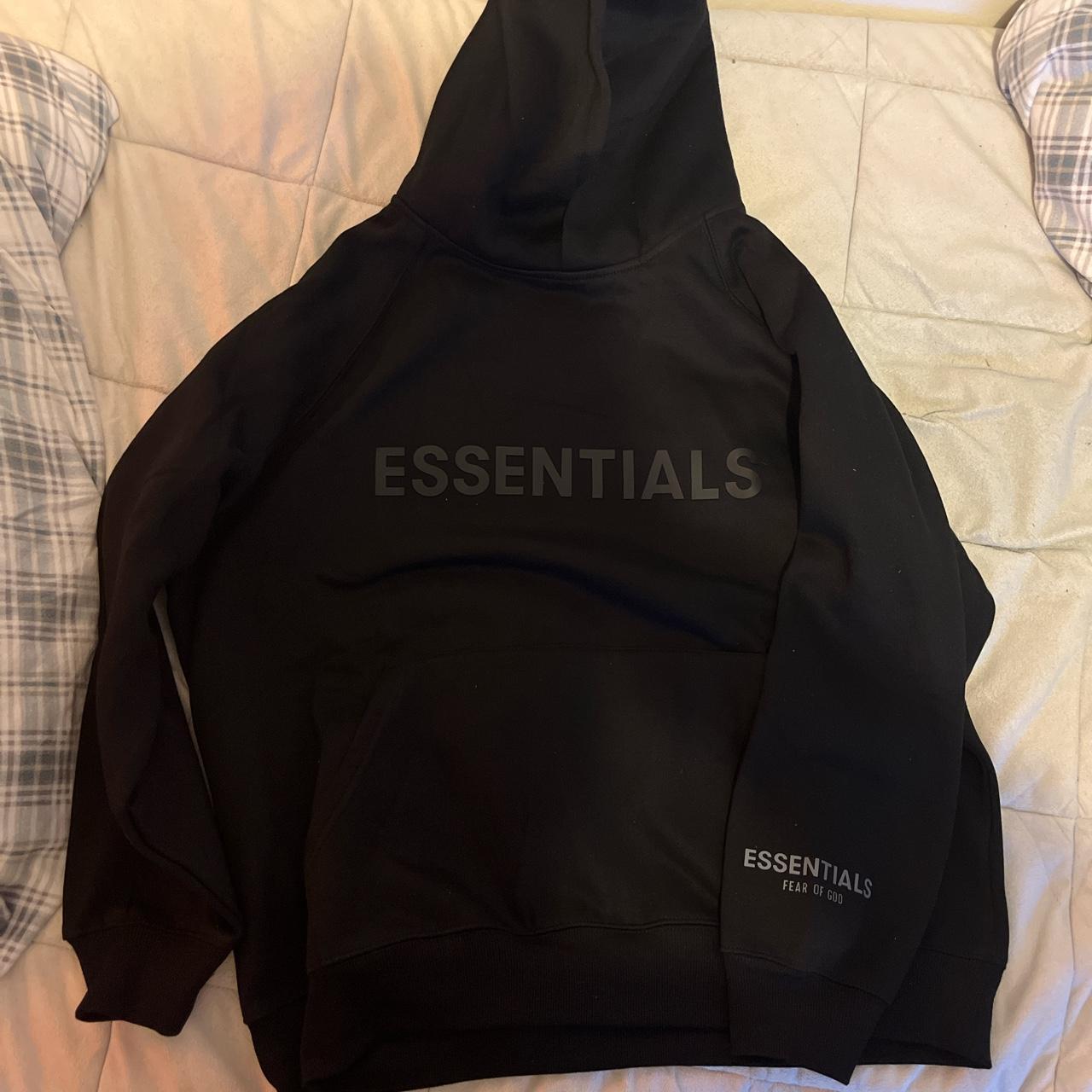 Black Essentials Hoodie Size - S - Depop