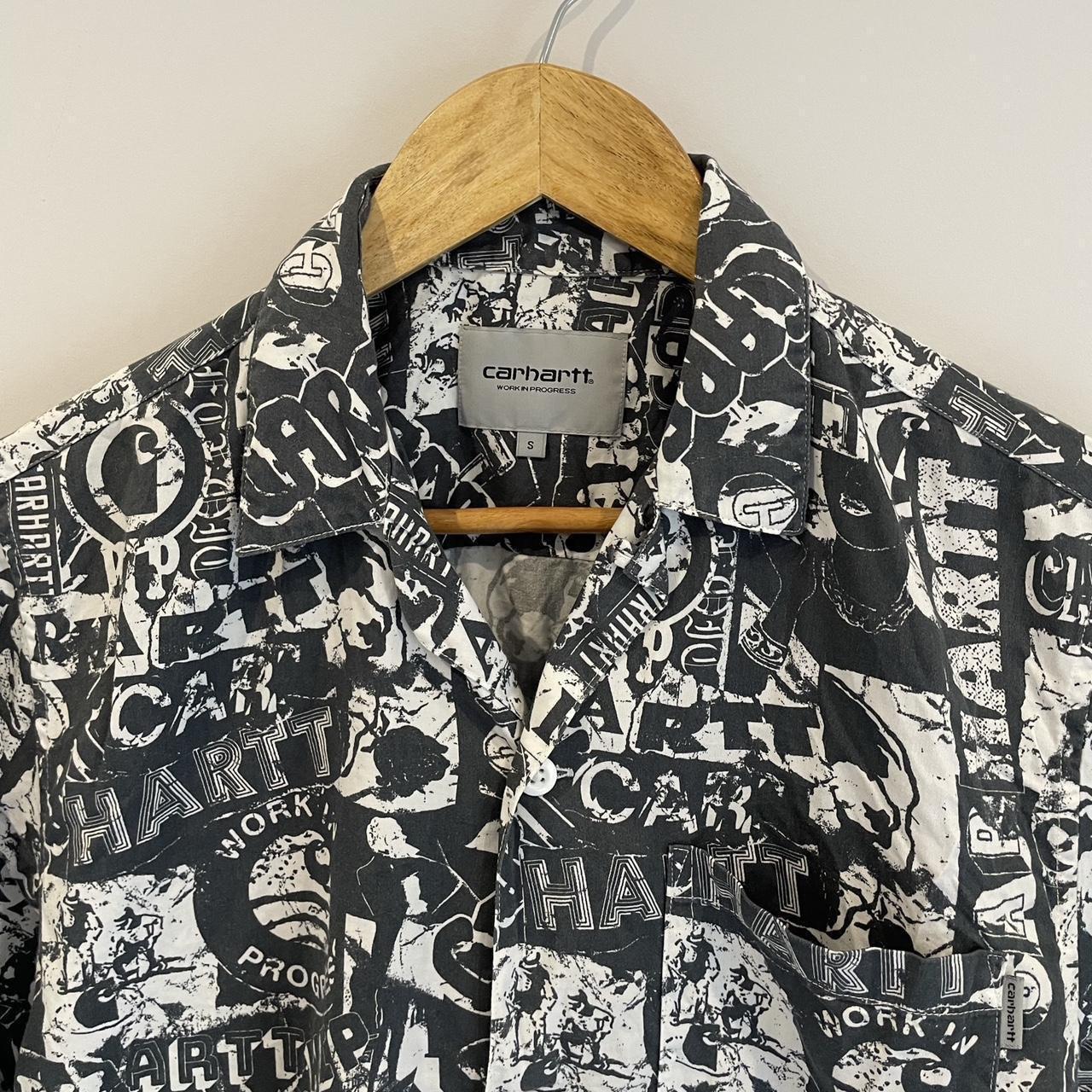 Carhartt WIP monochrome logo print short sleeved... - Depop