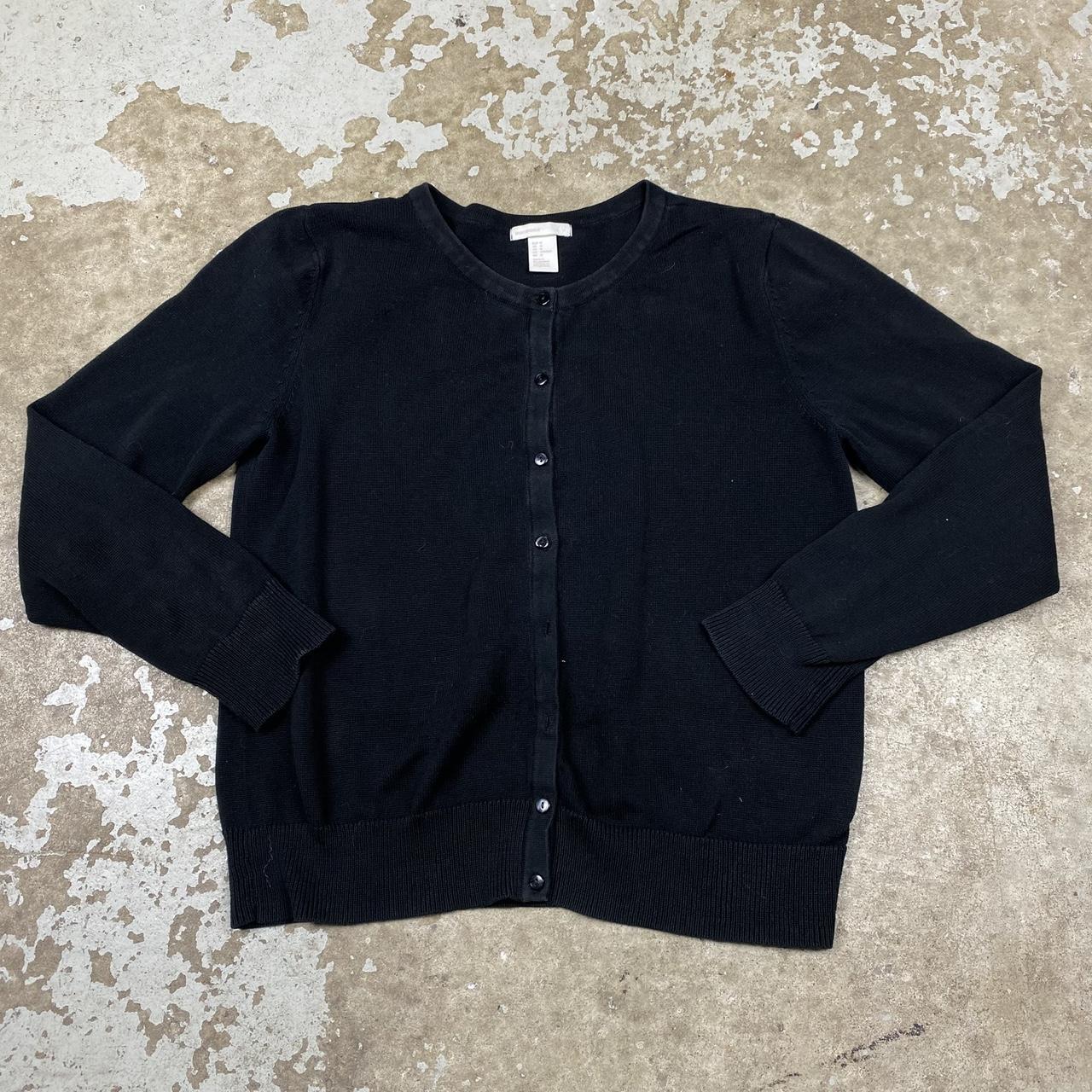 BLACK BUTTON DOWN CARDI BY... | Depop