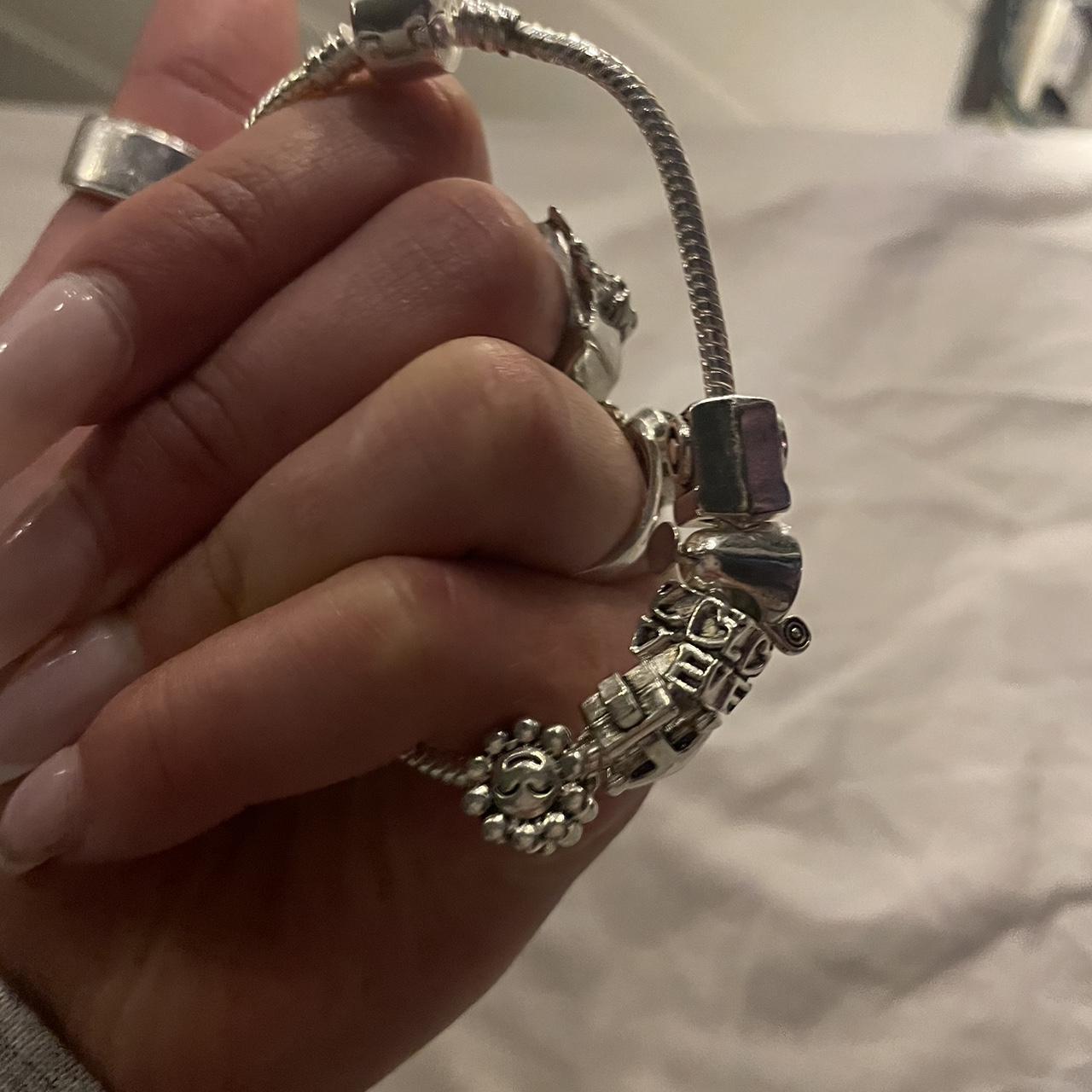 Vintage Italian Silver Charm Bracelet (3 set piece... - Depop