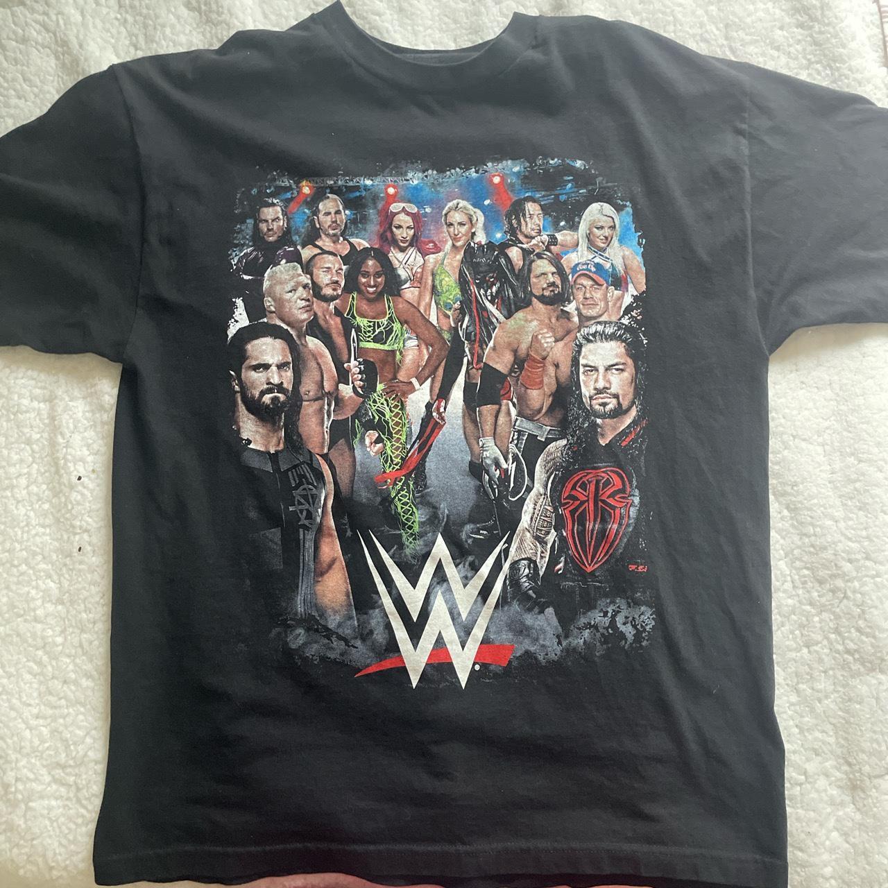 WWE Raw and Smackdown Live 2017 Black T-Shirt Size... - Depop