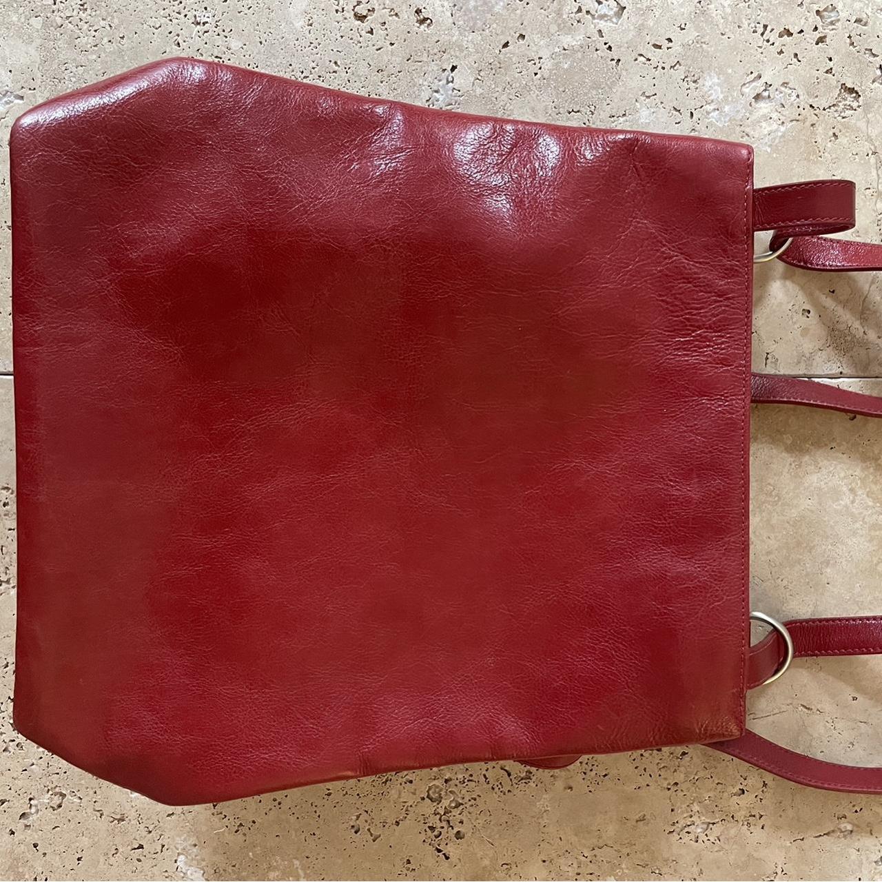 Hobo leather small backpack Bright red Leather and... - Depop