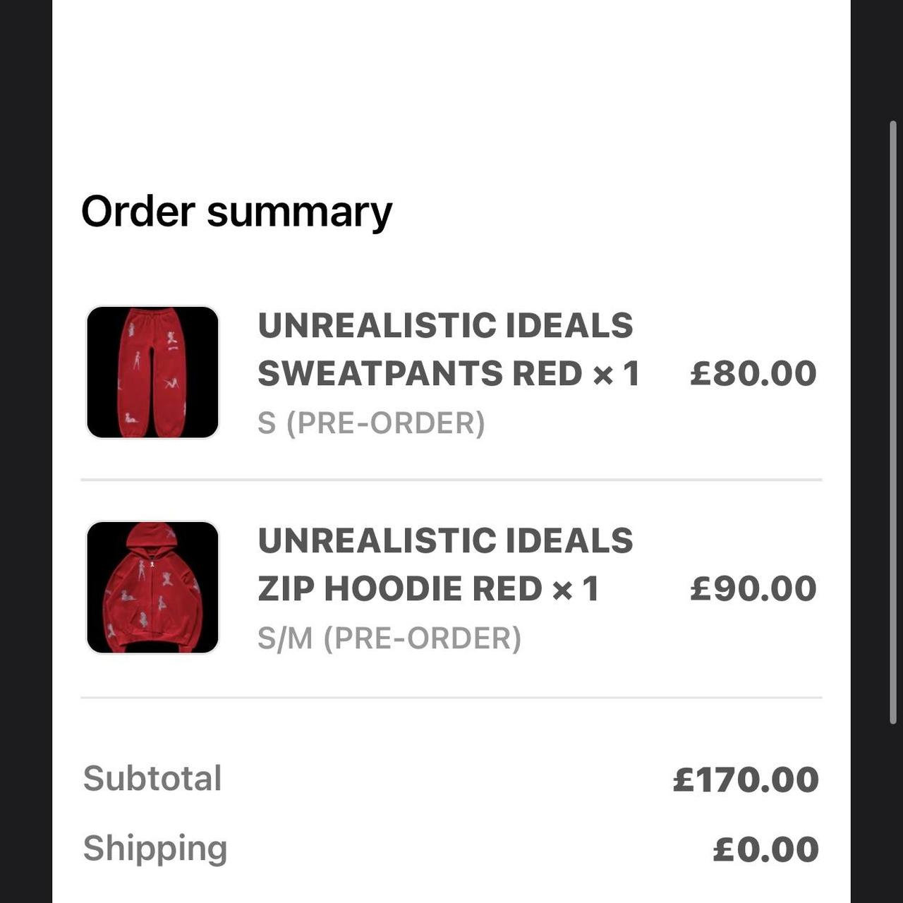 named collective red unrealistic ideals hoodie size... - Depop