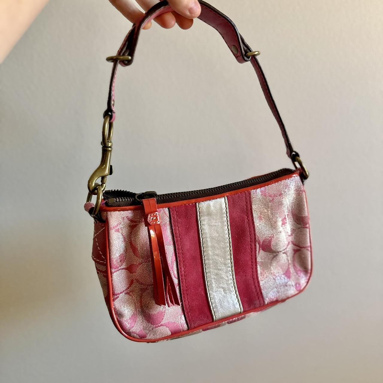 Vintage Coach pink mini shoulder bag & slides set... | Depop