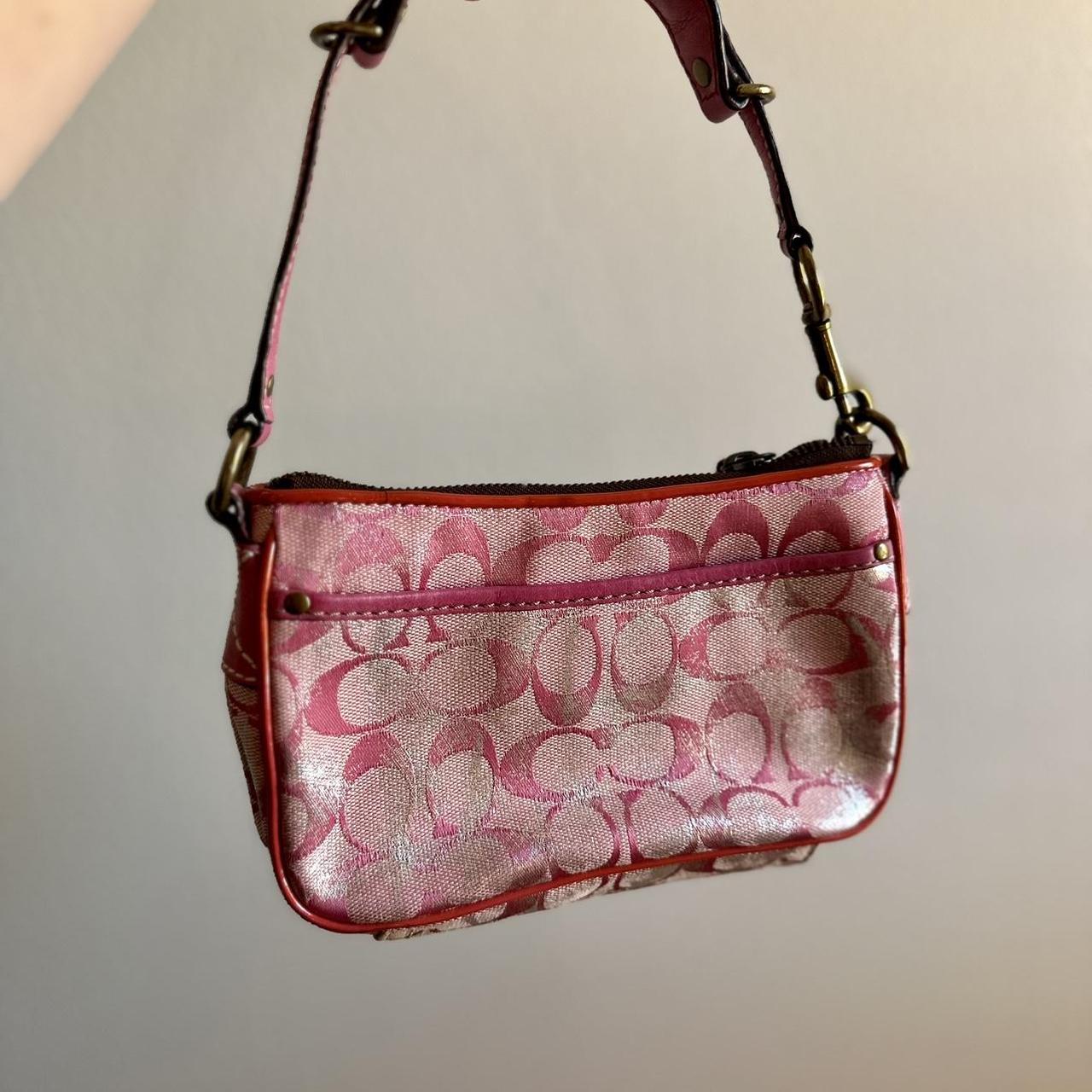 Vintage Coach pink mini shoulder bag & slides set... | Depop