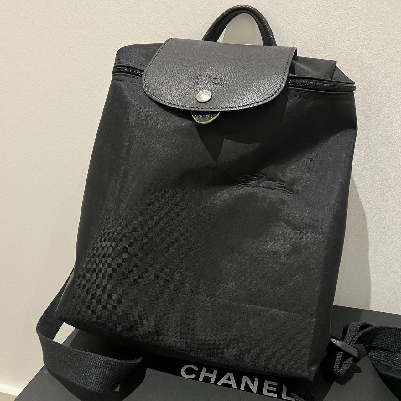 Longchamp backpack all black Bought from... - Depop