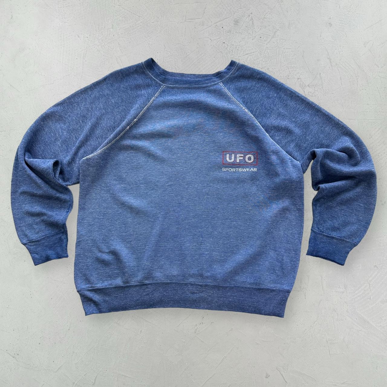 Blue 70s Raglan Sweatshirt Vintage super old raglan... - Depop