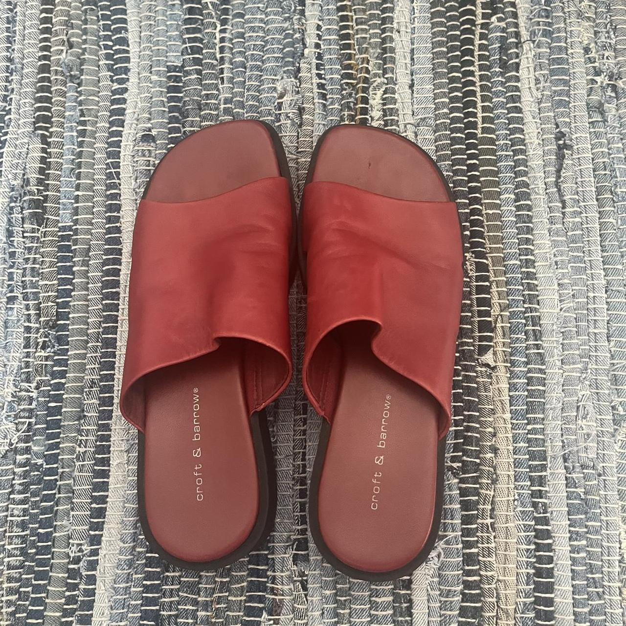 y2k red platform slides size 7.5. perfect... - Depop