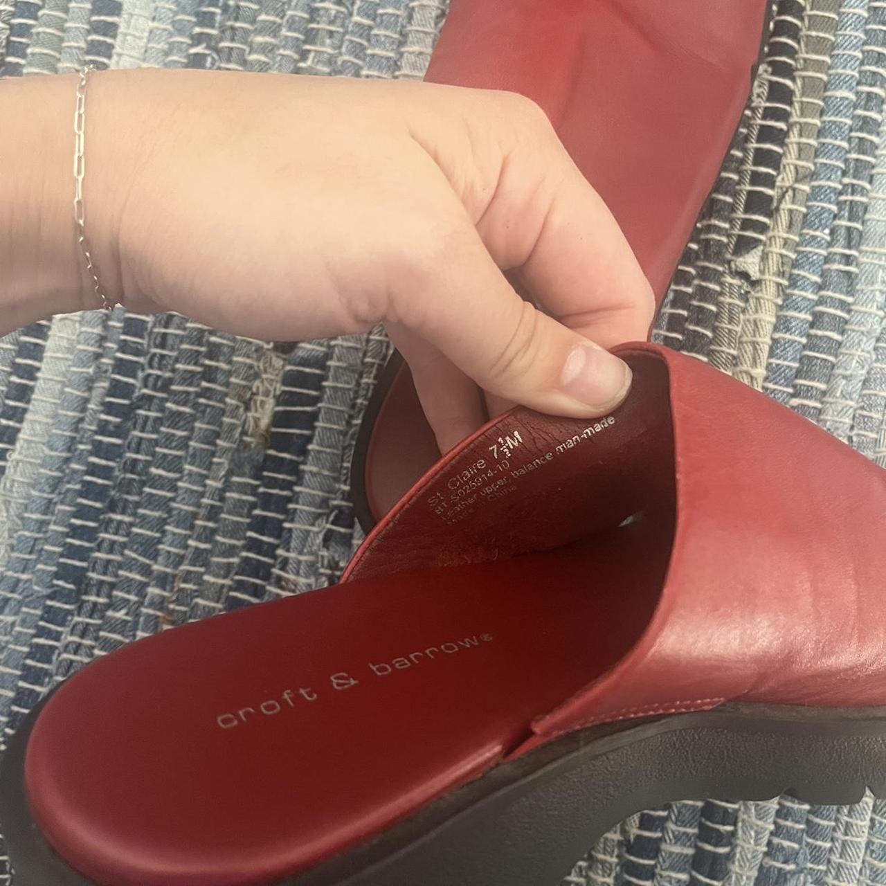 y2k red platform slides size 7.5. perfect... - Depop