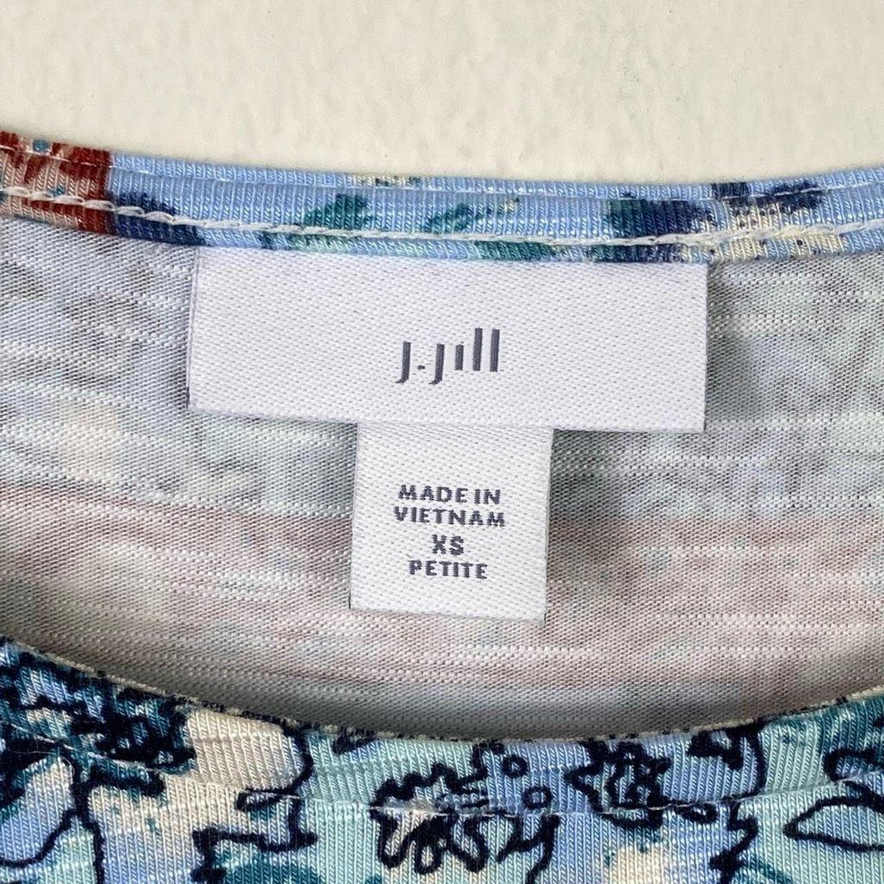 J. Jill Blue Quilt Patchwork Pattern Art To Wear... - Depop