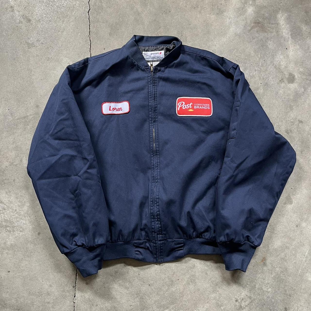 Navy Blue Work Bomber Jacket Size M Dm for any... - Depop