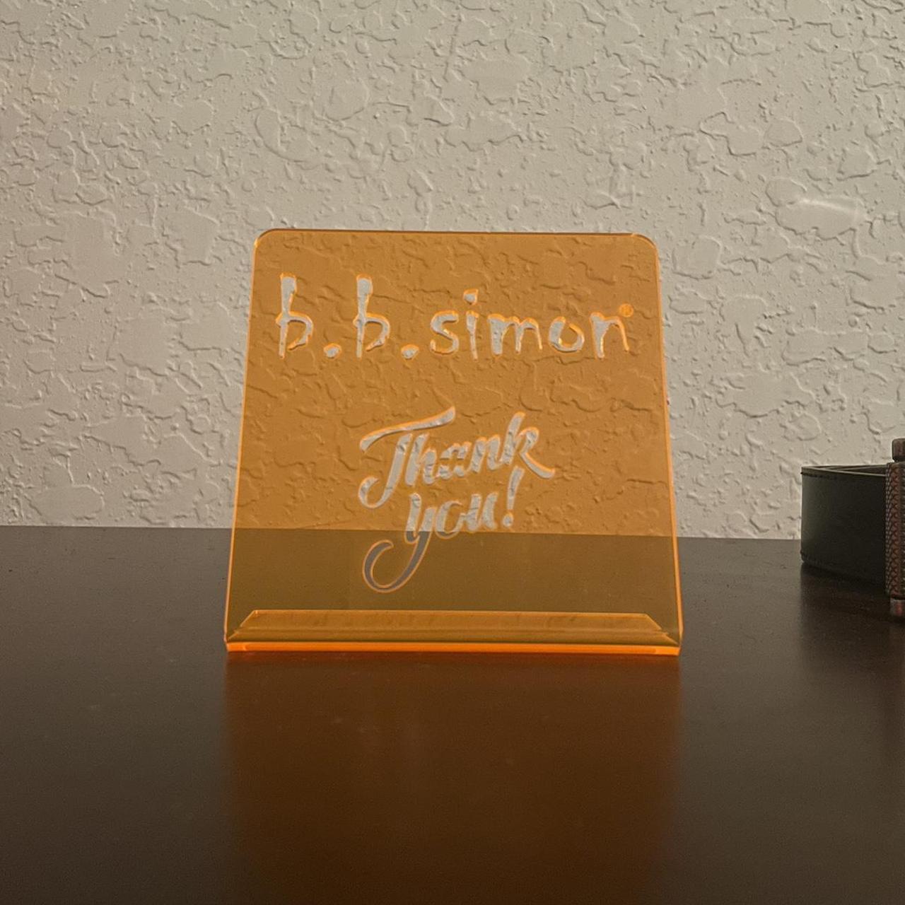 BB Simon orange thank you display #bbsimon... - Depop