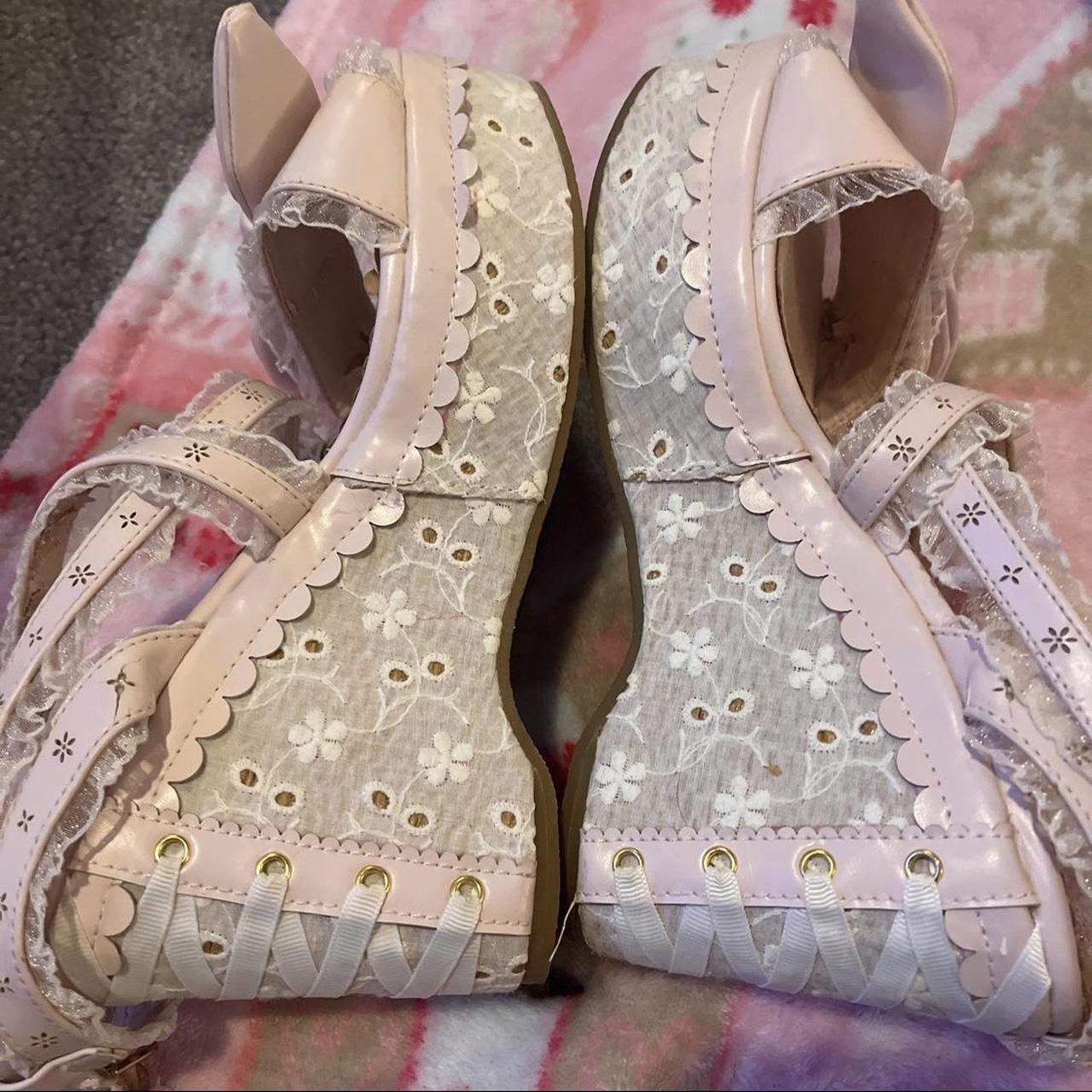 Liz Lisa Corset Wedge Heels Liz Lisa pink wedges... - Depop