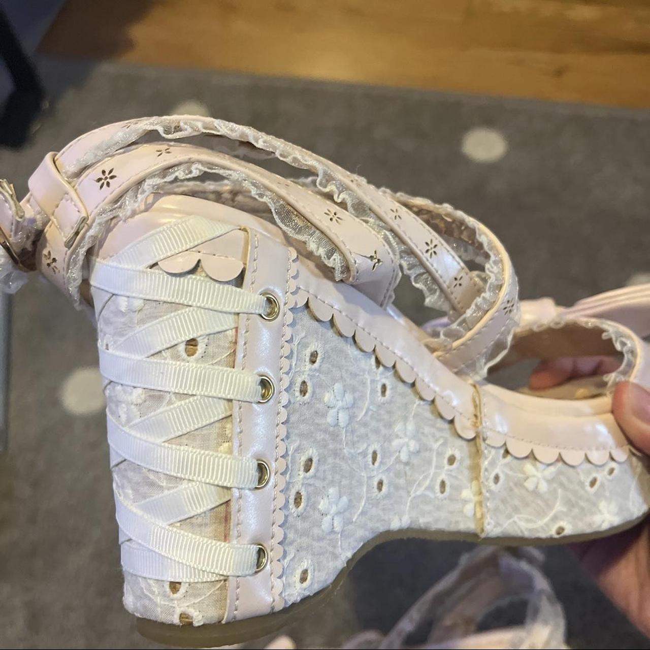 Liz Lisa Corset Wedge Heels Liz Lisa pink wedges... - Depop