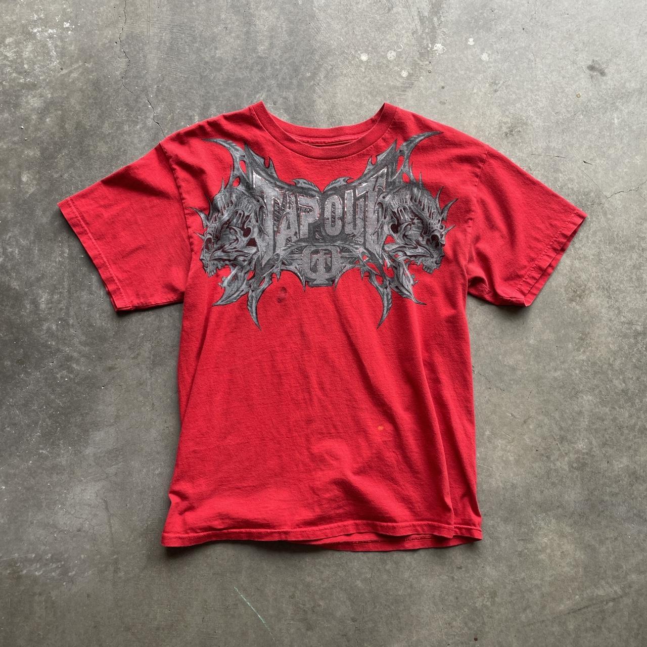 Affliction Men's Red T-shirt | Depop