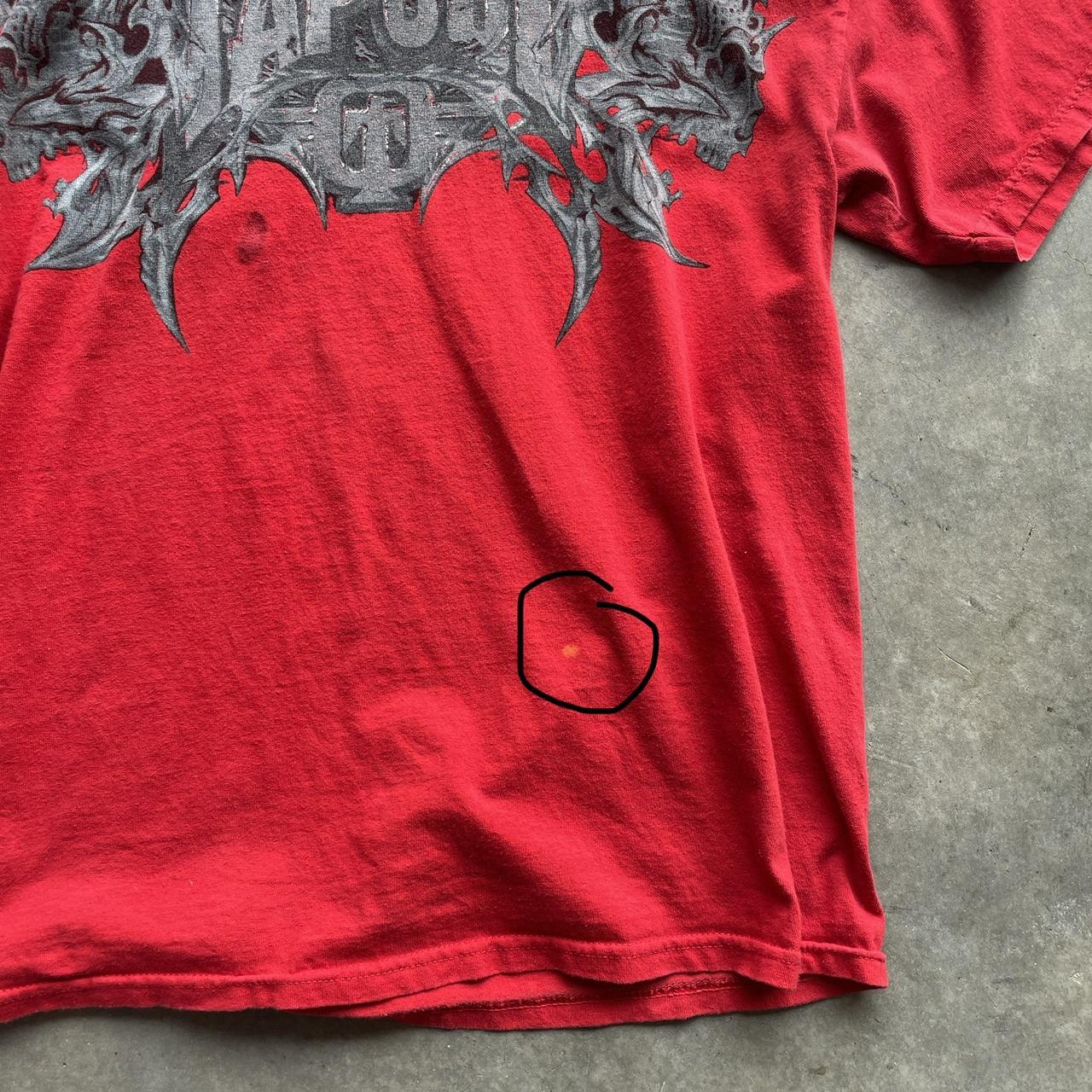 Affliction Men's Red T-shirt | Depop