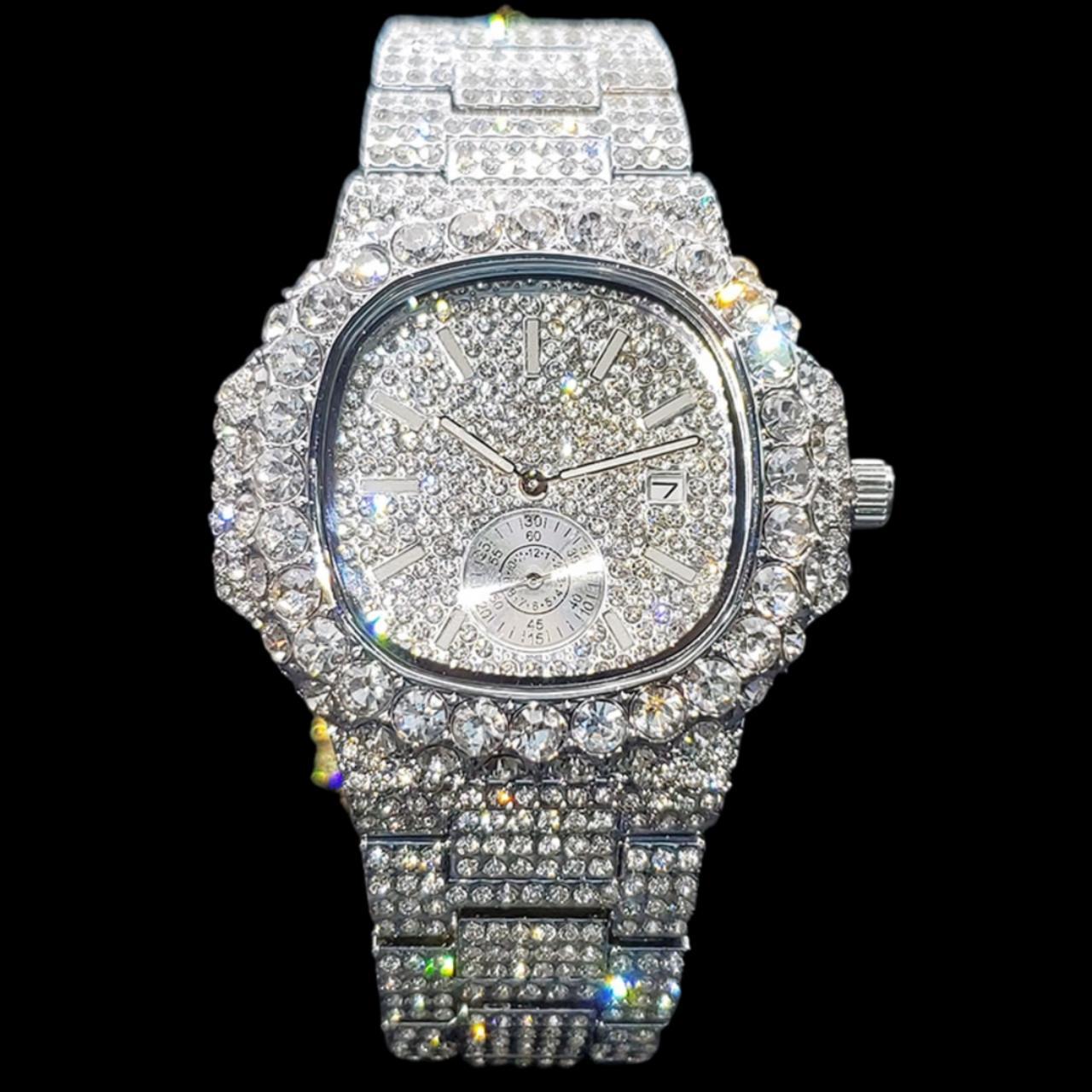 VVS Full Ice Date Bust-Down Diamond Watch #VVS... | Depop