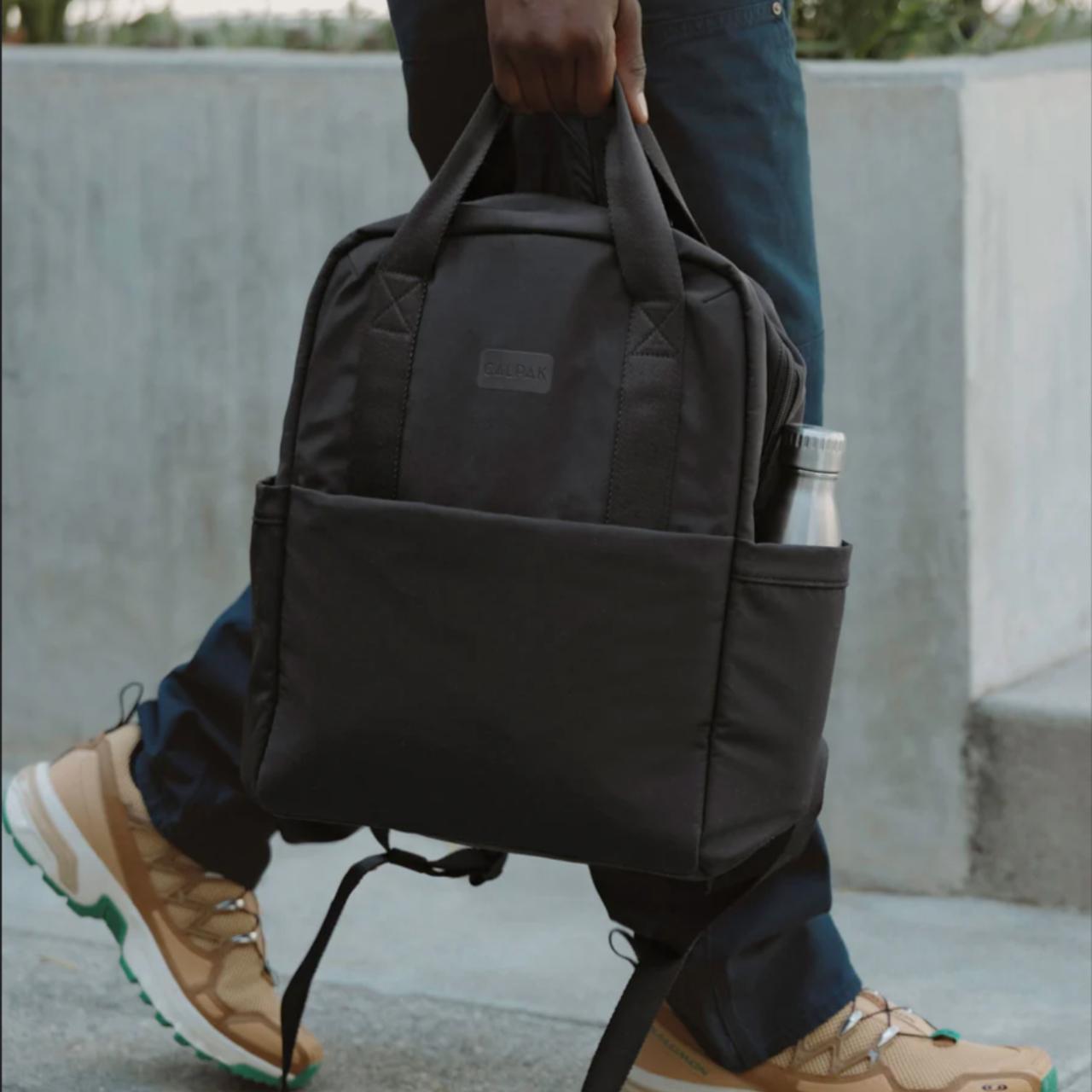 Calpak Connect Laptop Backpack - black Lightly... | Depop