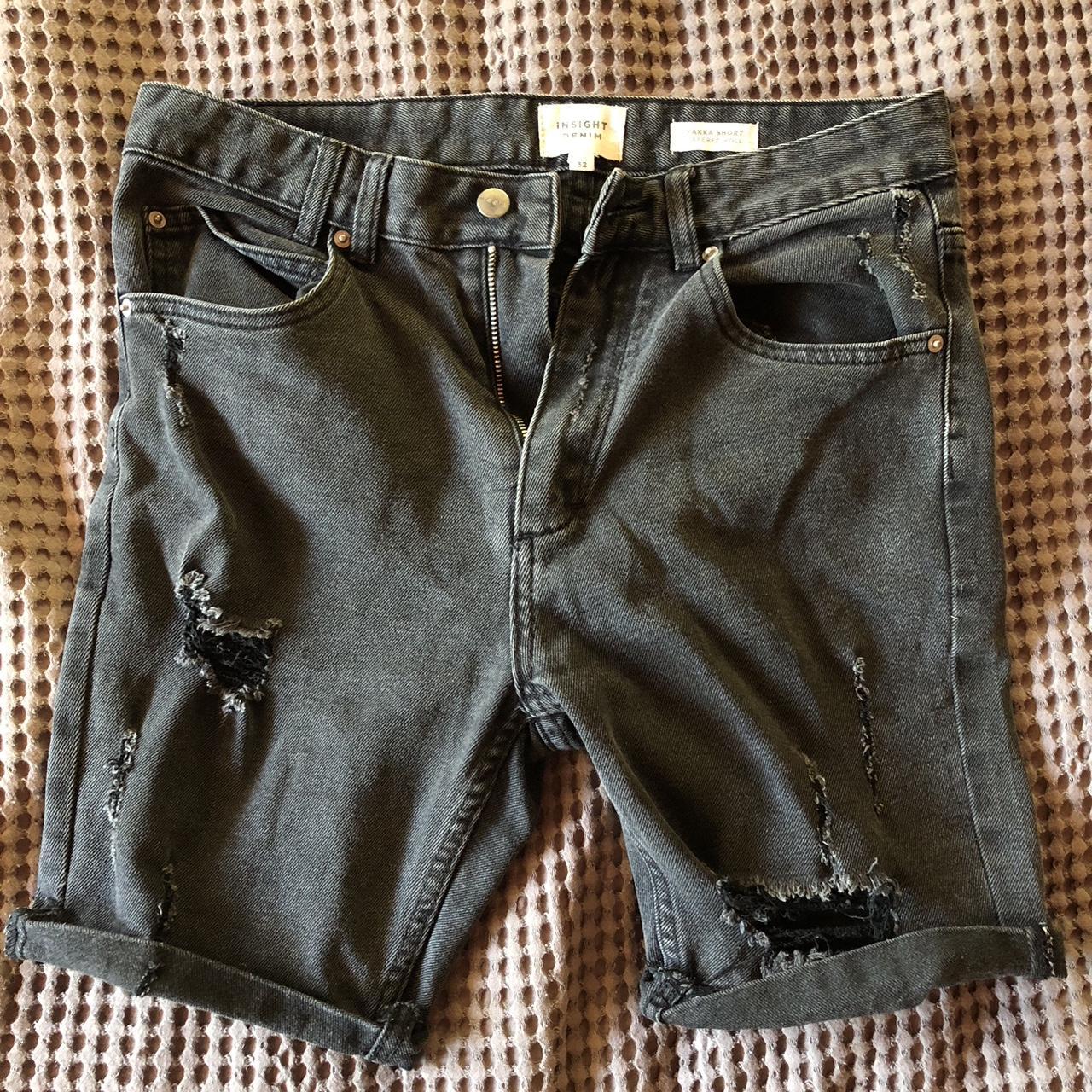 Insight Black denim shorts Size 32 - Depop