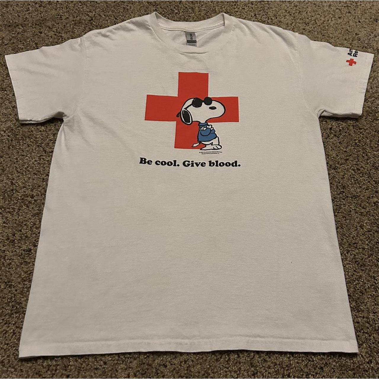 Snoopy American Red Cross Be Cool Give Blood Tee... - Depop
