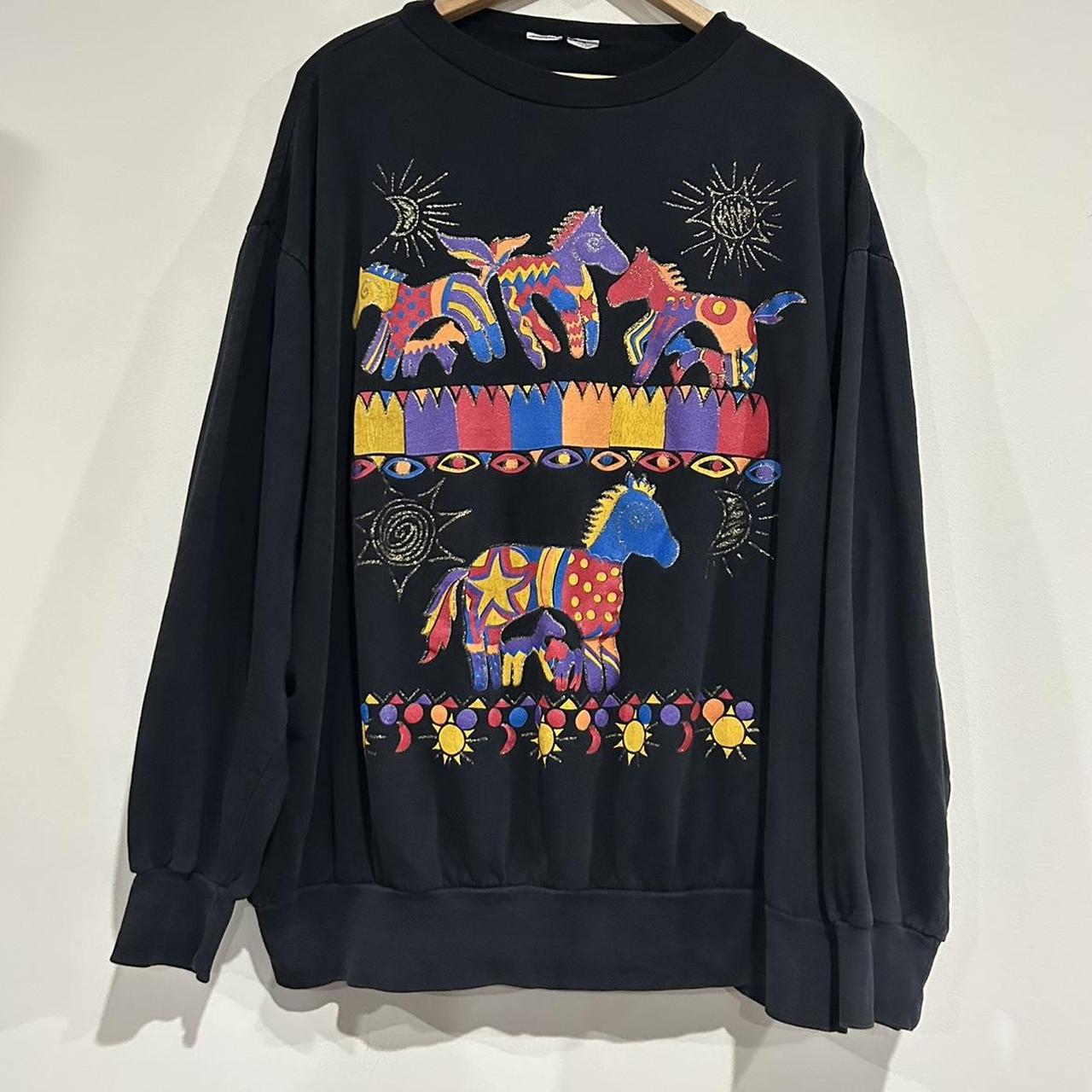 Vintage Horses Piñata Crewneck Sweatshirt 3XL - 28... - Depop