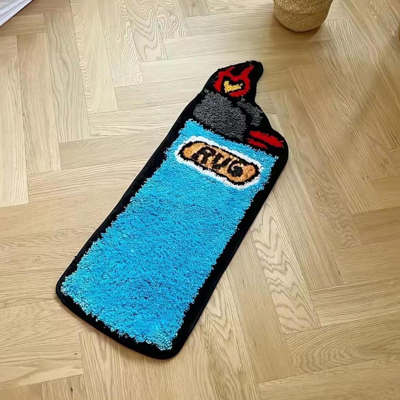 Blue Lighter Tufted Rug Art Rug for Bedroom Living... | Depop