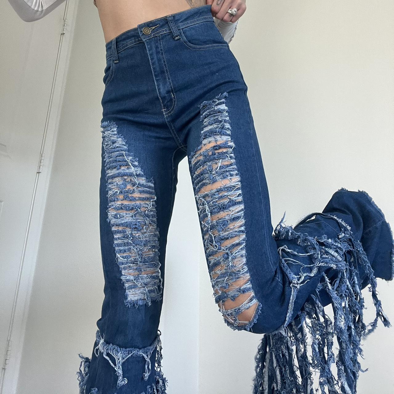 The most insane super grunge denim bell bottoms! The... - Depop