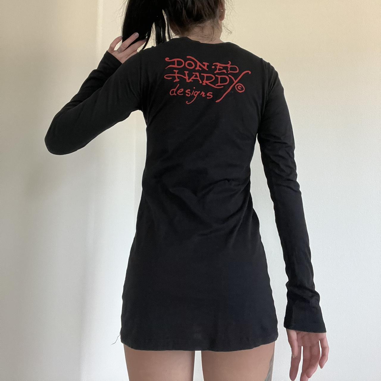 Immaculate y2k grunge Ed Hardy rhinestone long... - Depop