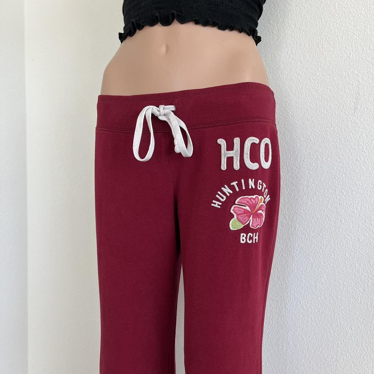 Y2k red Hollister super low rise sweats! Obsessed... - Depop