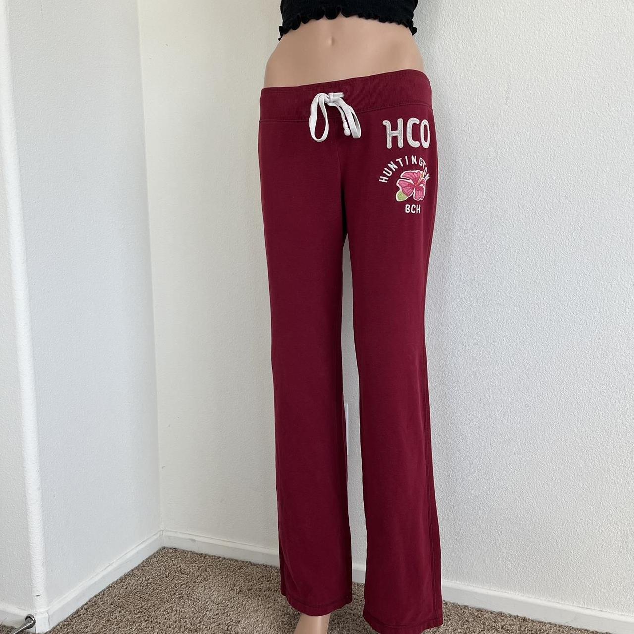 Y2k red Hollister super low rise sweats! Obsessed... - Depop