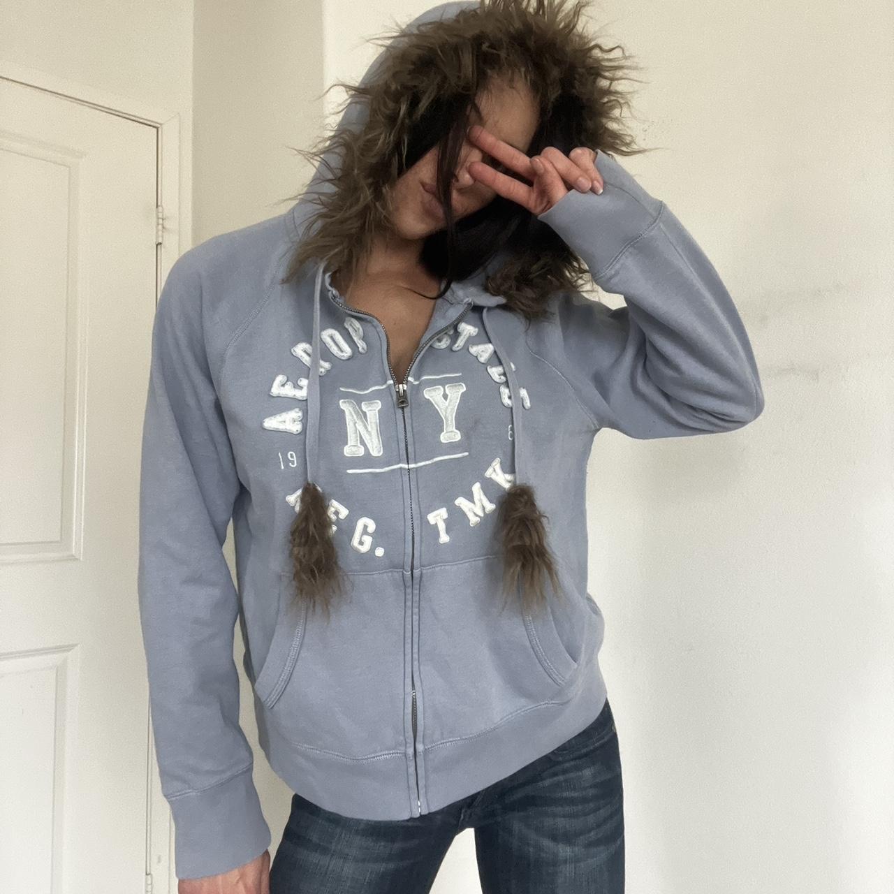 Rare y2k cut and sew Aeropostale zip up jacket with... | Depop