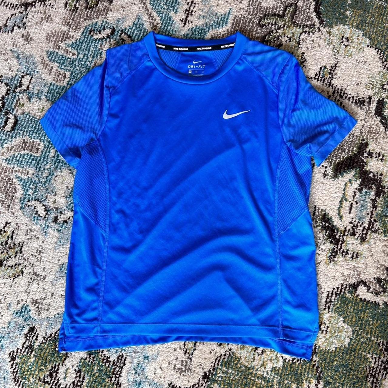 Nike Dri-Fit Running Shirt Blue Size- M - Depop