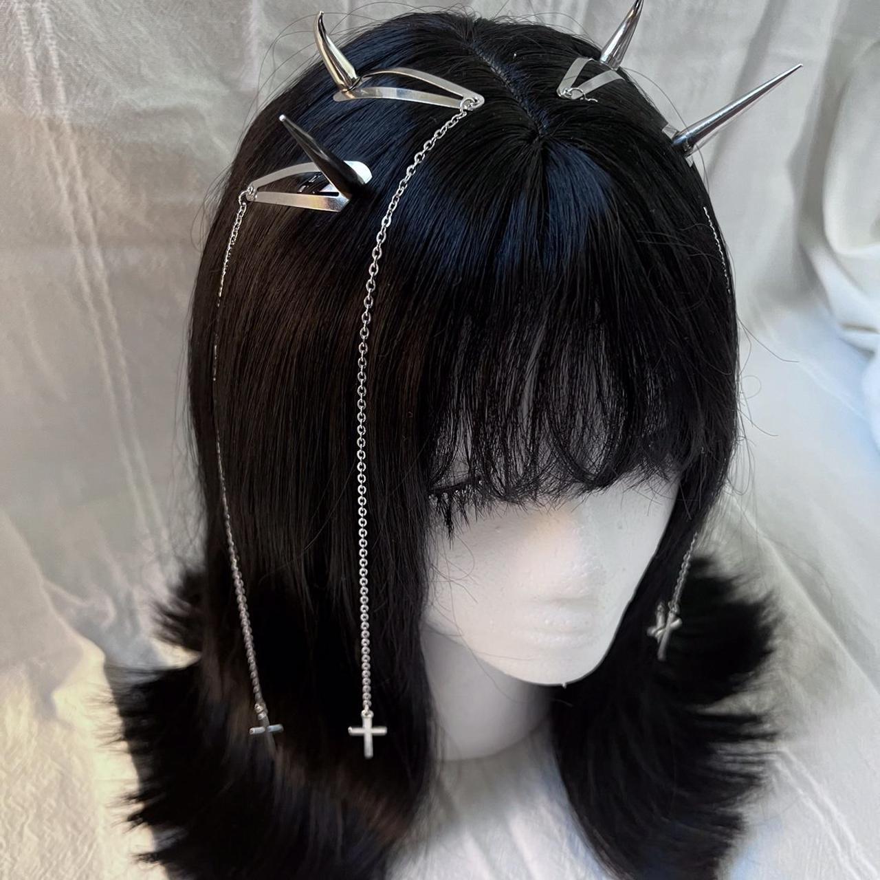 Studded spike horn hair clips Let me know if you... - Depop