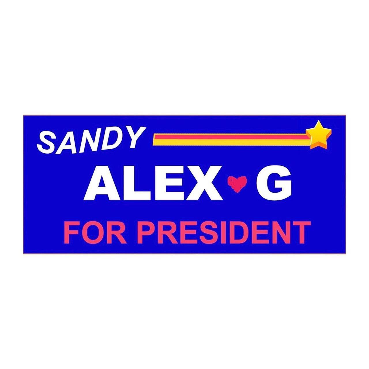 Sandy (Alex G) for President bumper sticker. Fully... - Depop