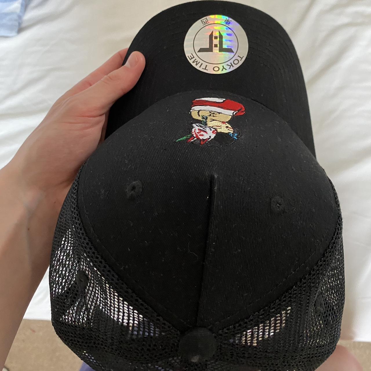super nice black y2k vintage style trucker hat, with... - Depop