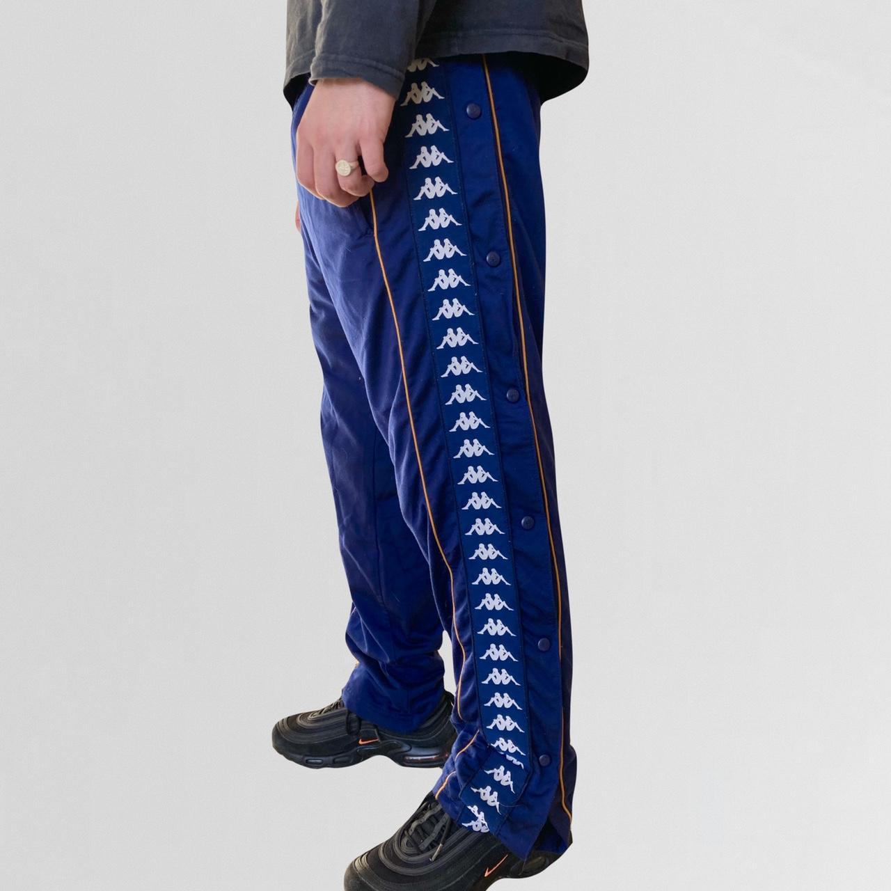 Vintage Kappa tracksuit bottoms, length from top to... - Depop