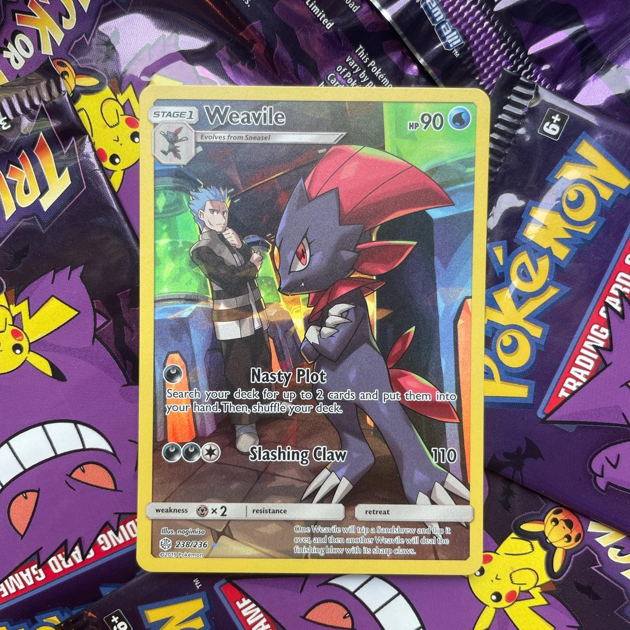 Pokémon TCG Weavile Sun & Moon - Cosmic Eclipse... - Depop
