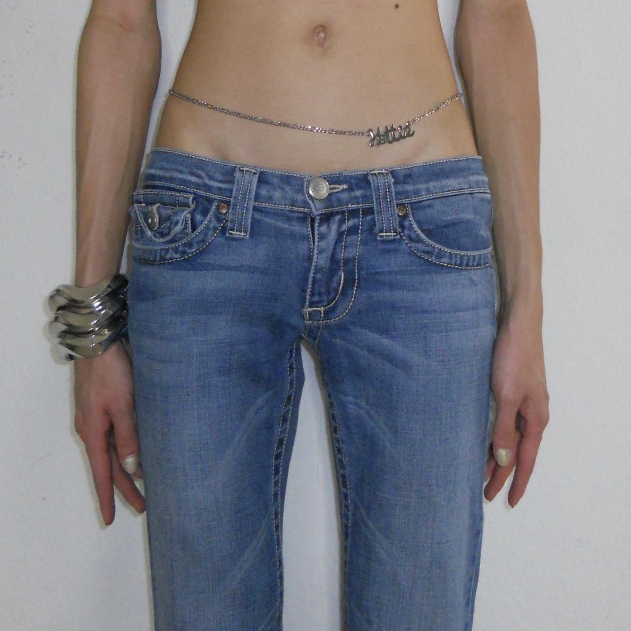 iconic y2k early 2000s low-rise bootcut flared denim... - Depop