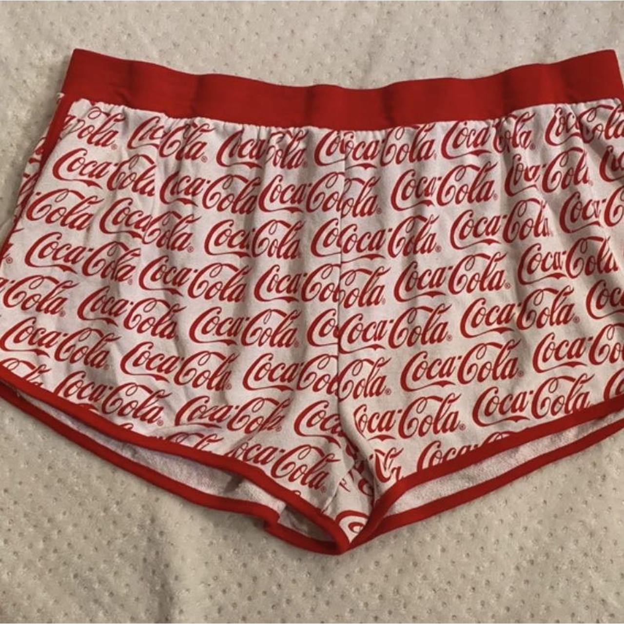 Coca Cola Red Lounge Shorts Gently wore, zero... - Depop