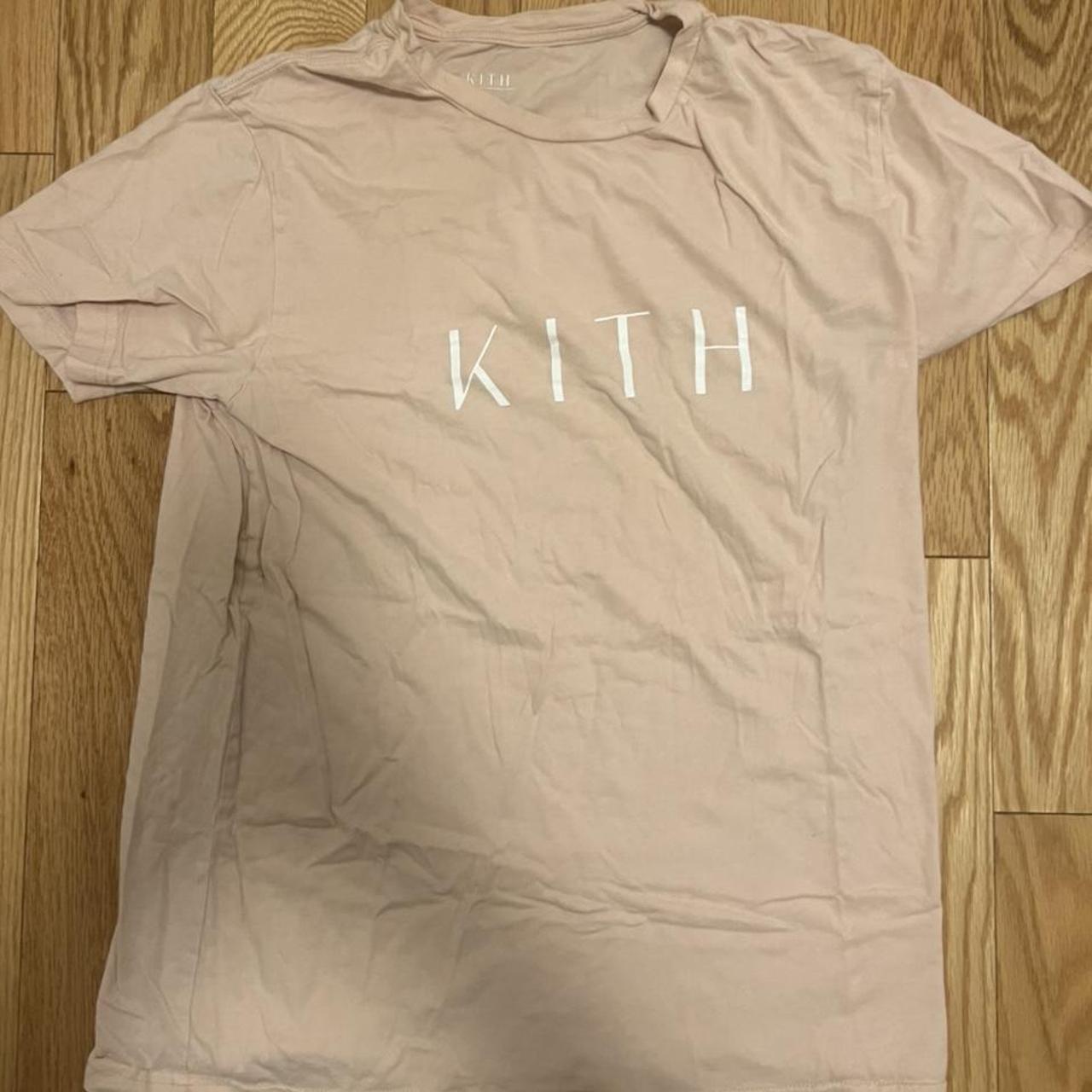 Kith light pink classic logo short sleeve T shirt... - Depop