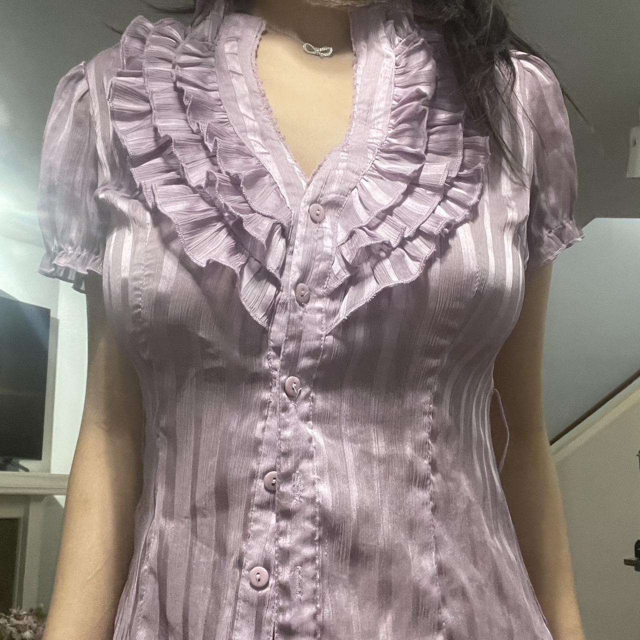 Slightly Sheer Purple Office Siren Top? 😬 Size S - Depop