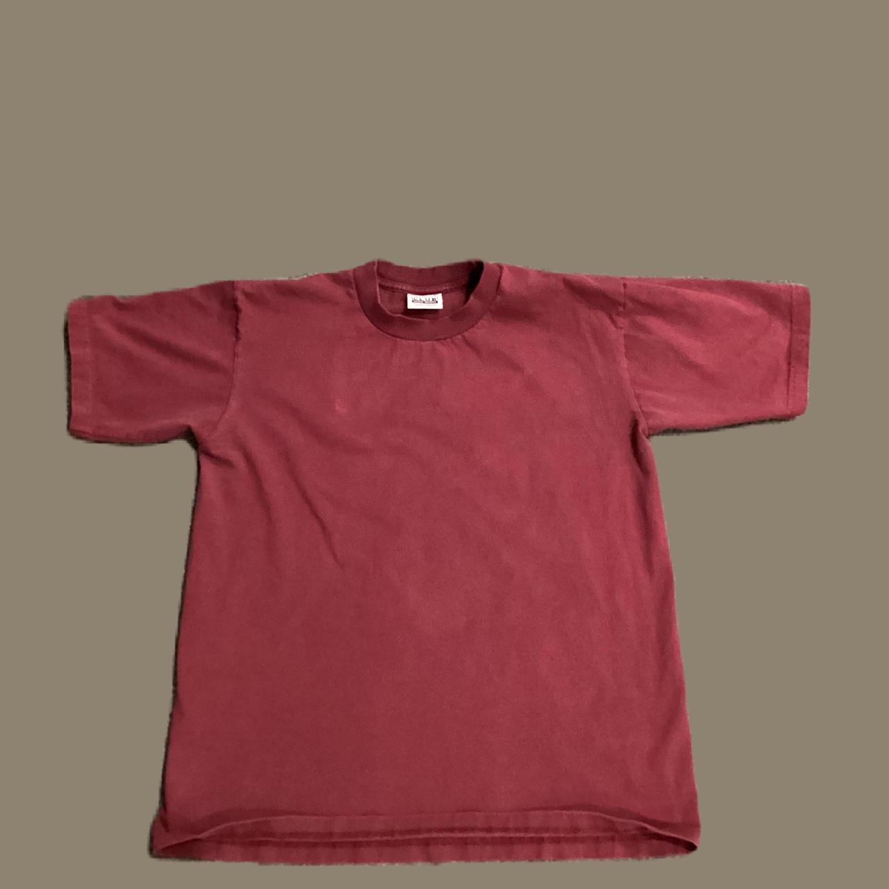 90s pro club maroon/dark red tee m in kids front... - Depop